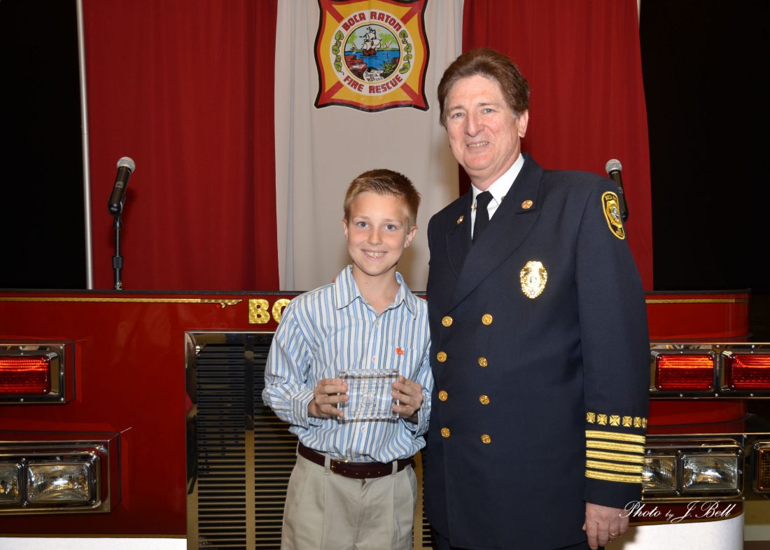 Nine Year Old Boy Honored By Boca Raton Fire Rescue - BocaNewsNow.com