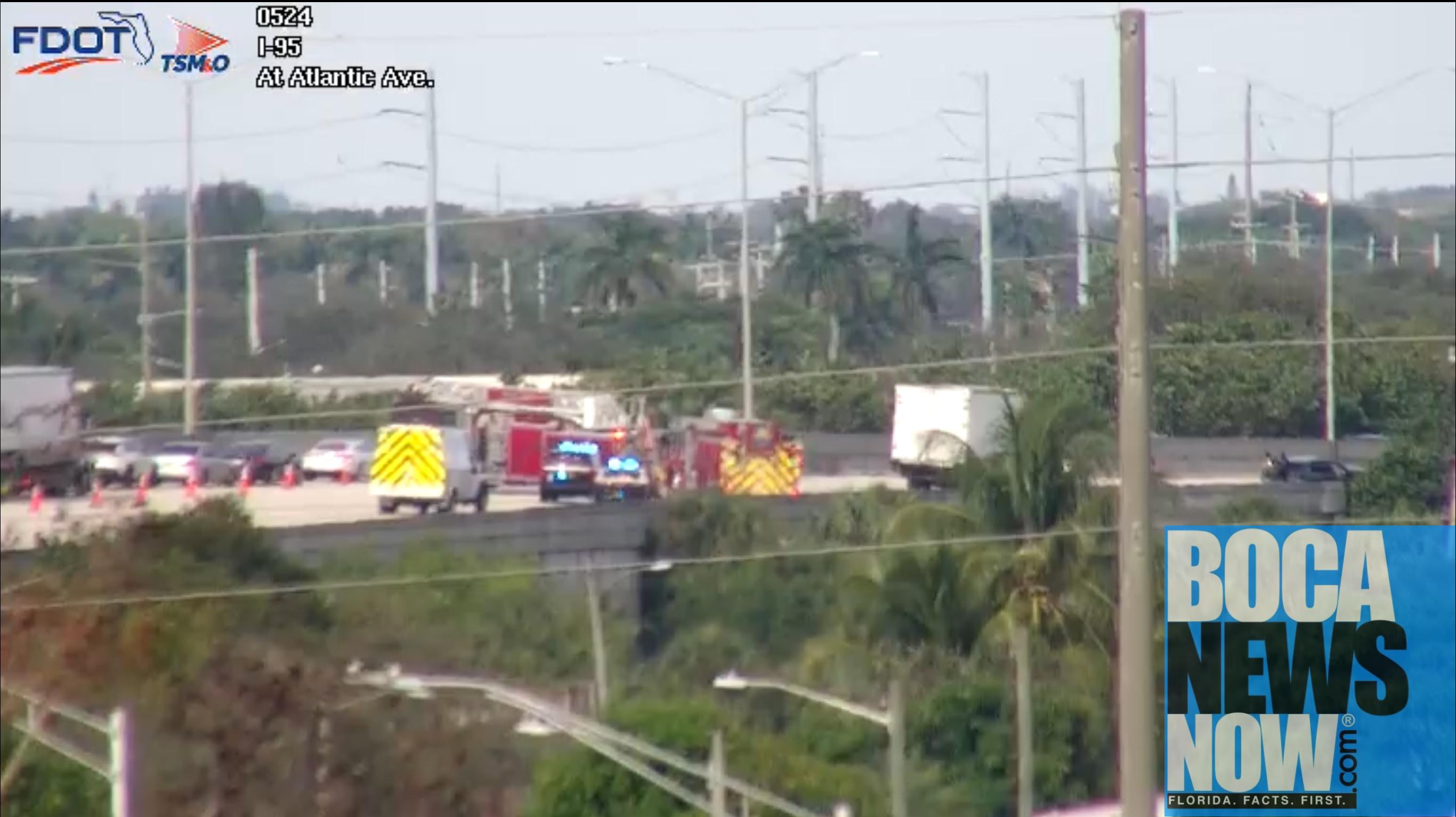 Major Crashes On I-95 Near Atlantic, Traffic Stopped - BocaNewsNow.com