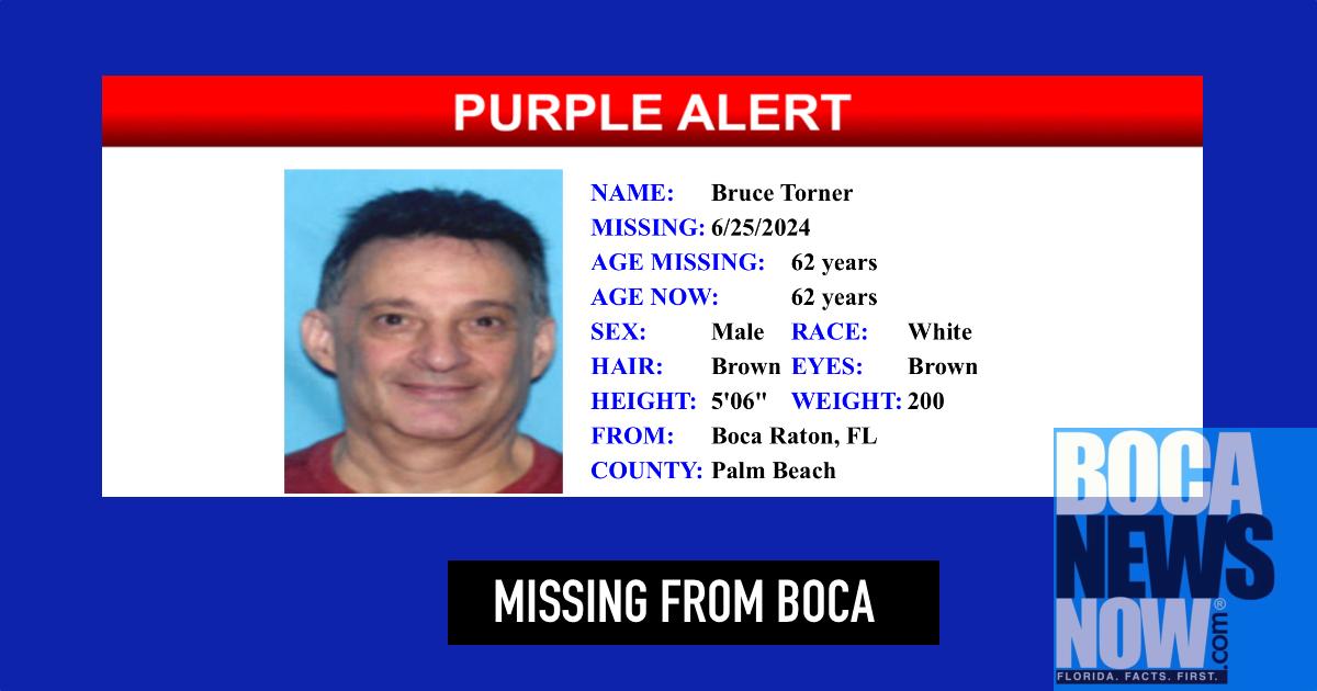 Purple Alert Issued For Boca Raton Man, Police Seek Help - BocaNewsNow.com
