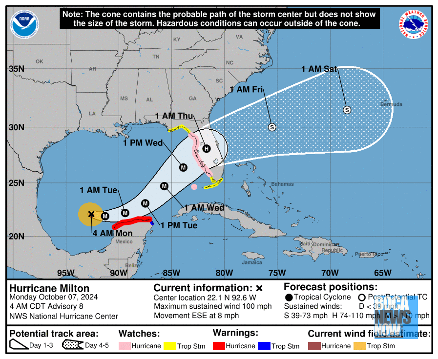 HURRICANE MILTON: Will Hit Cat 4 Strength, But Florida Path Still ...