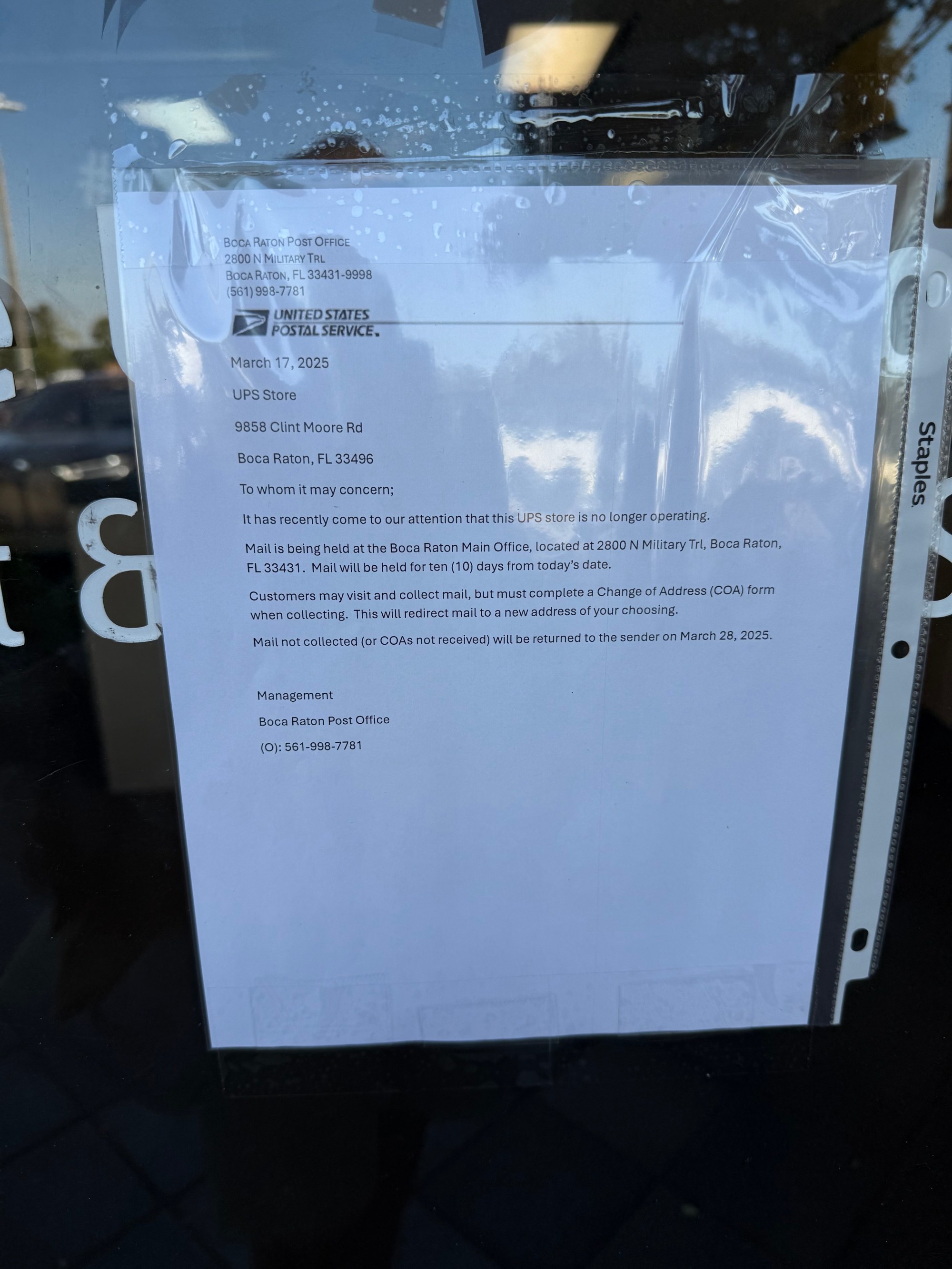 FRAUD? UPS STORE IN WEST BOCA RATON CLOSES WITHOUT WARNING ...